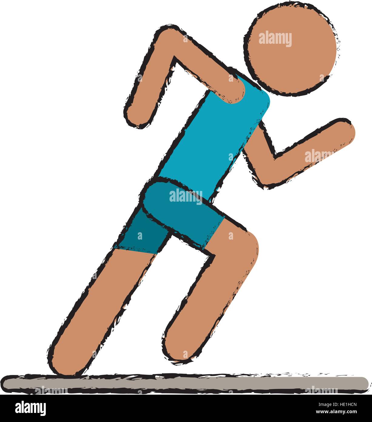 Drawing man sport runner icon hi-res stock photography and images - Alamy