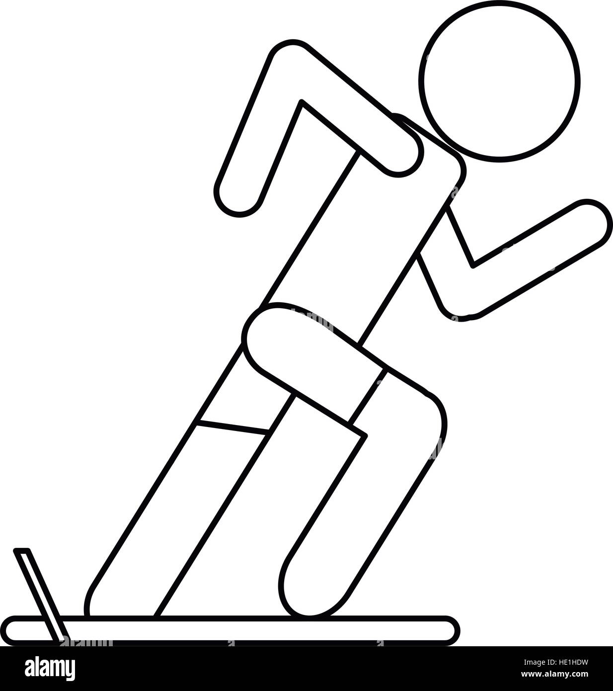 athletic runner sport active outline Stock Vector Image & Art - Alamy