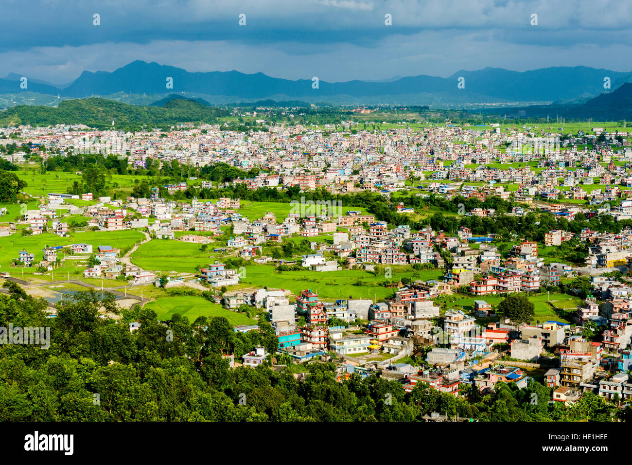 Aerial view on the outskirts of the city Stock Photo - Alamy