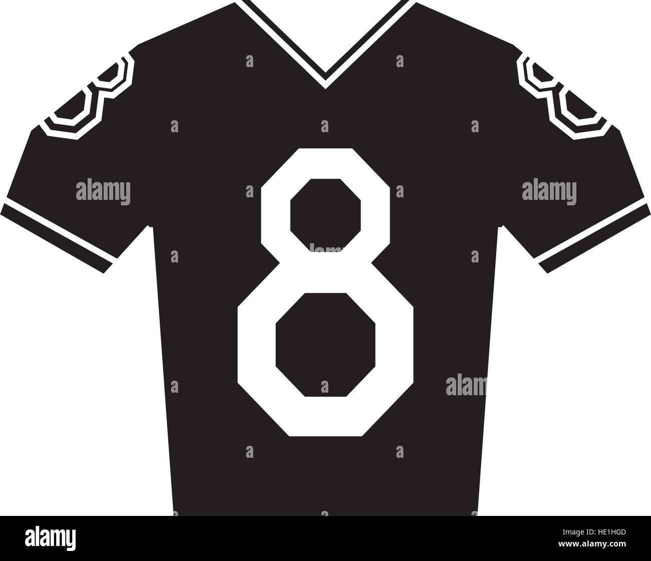 silhouette jersey american football tshirt uniform Stock Vector Image ...