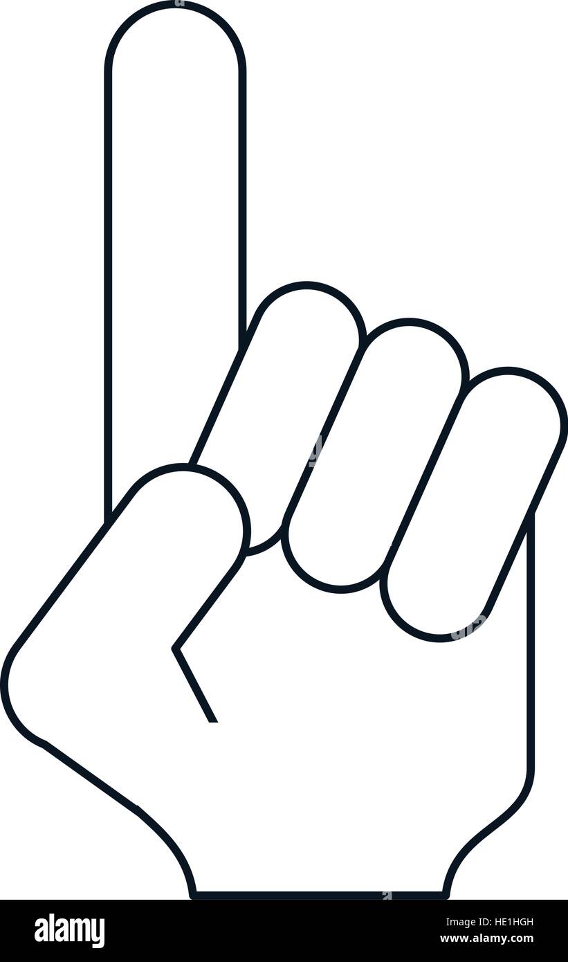 number one hand fan american football outline Stock Vector Image & Art ...