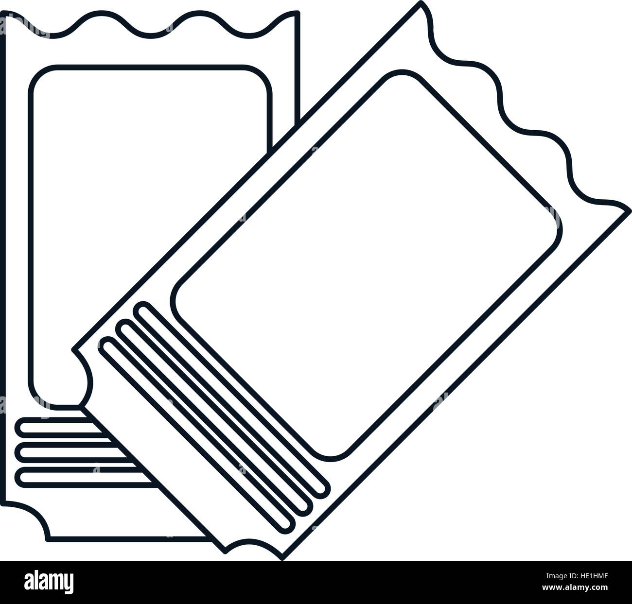 two ticket stadium american football outline vector illustration eps 10 ...