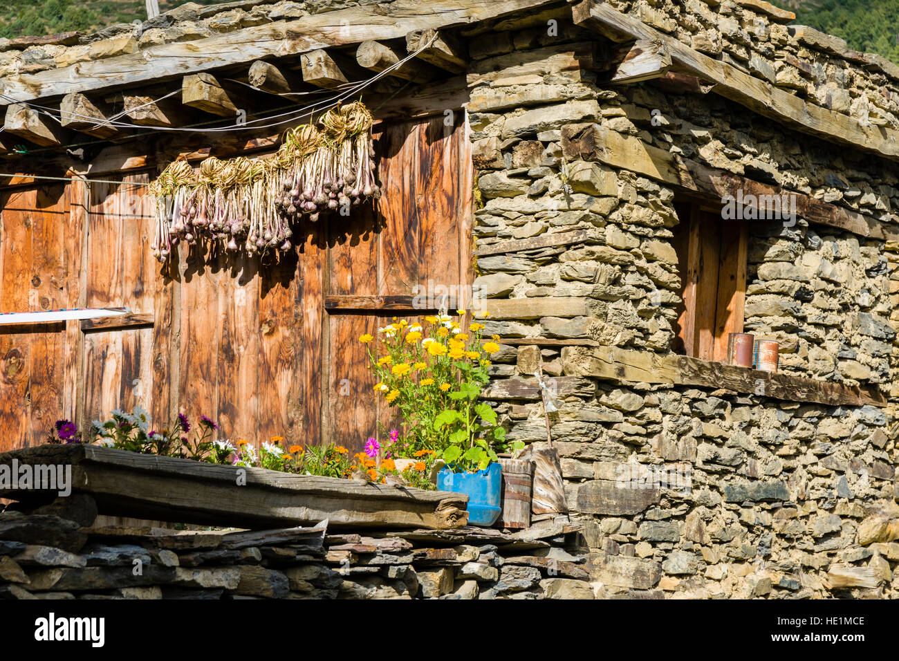 Nepal village stone house hi-res stock photography and images - Alamy