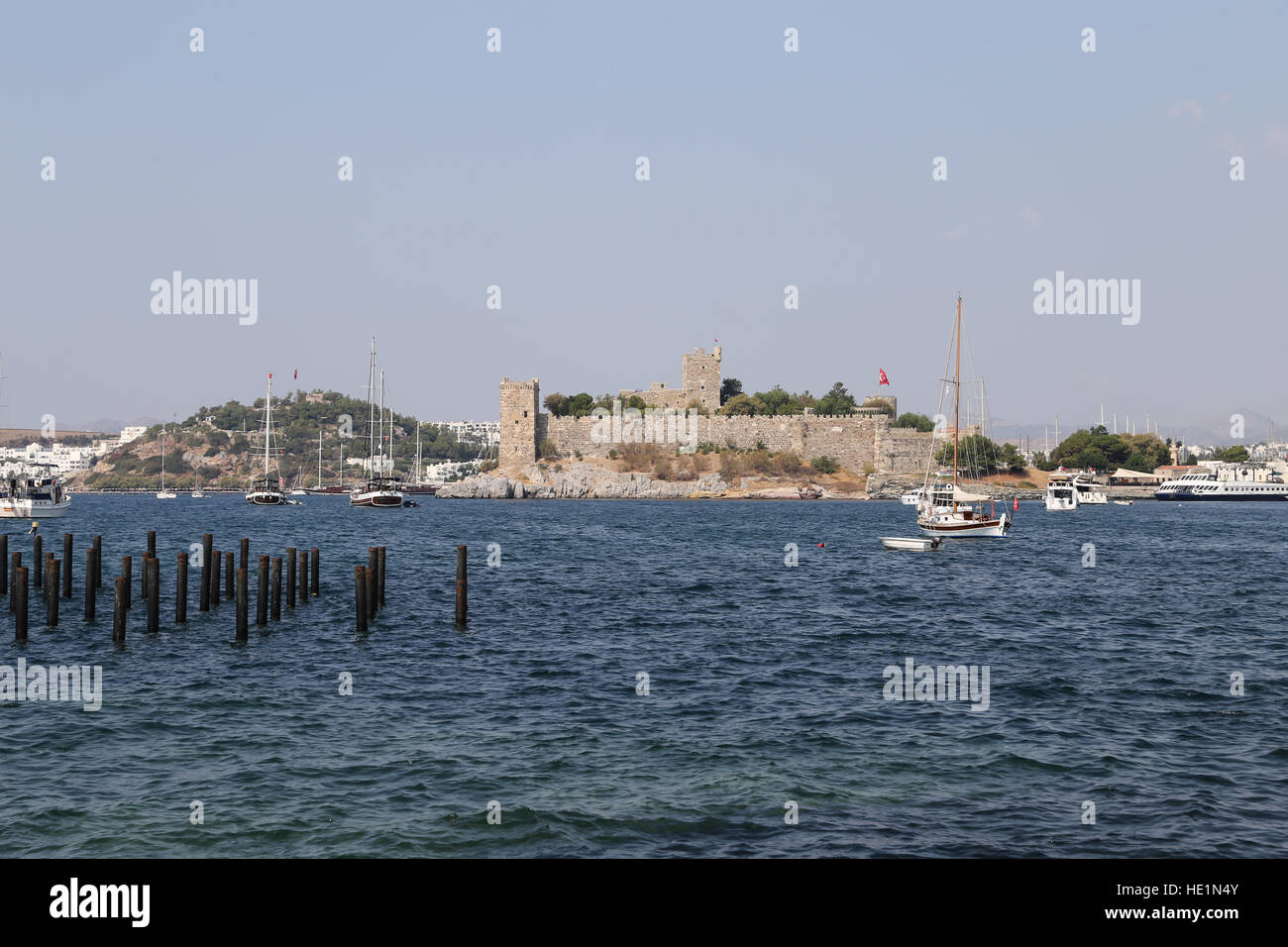 Bodrum Castle in Aegean Coast of Turkey Stock Photo - Alamy