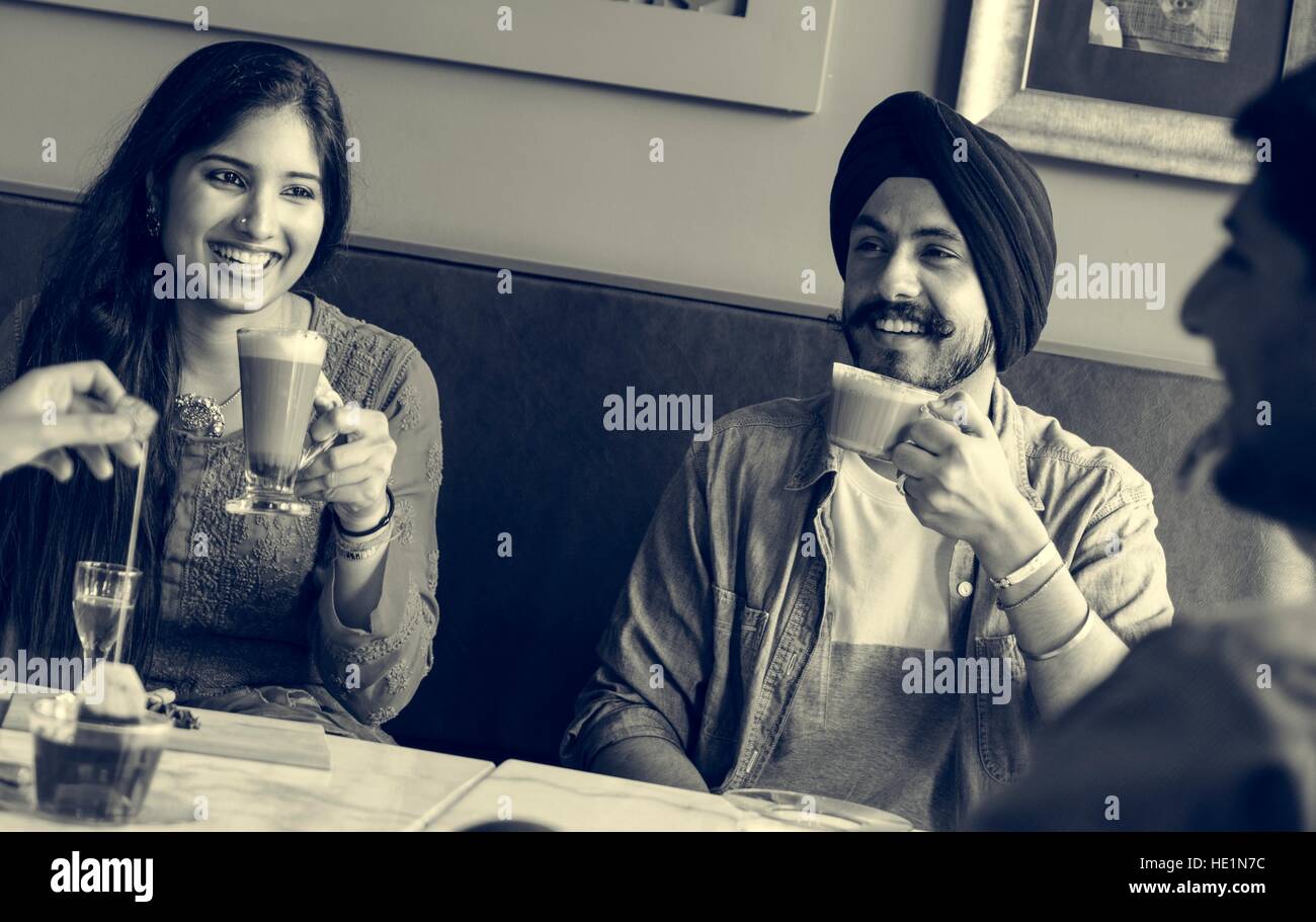 Indian Ethnicity Drinking Cafe Break Coffee Tea Concept Stock Photo - Alamy