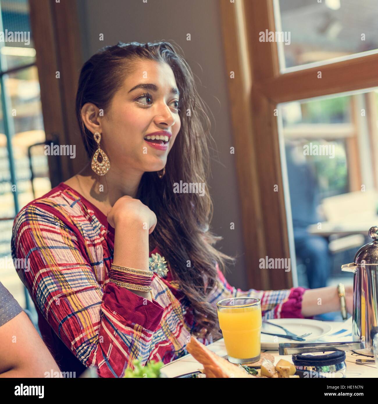 Indian Community Eating Restaurant Dining Concept Stock Photo - Alamy