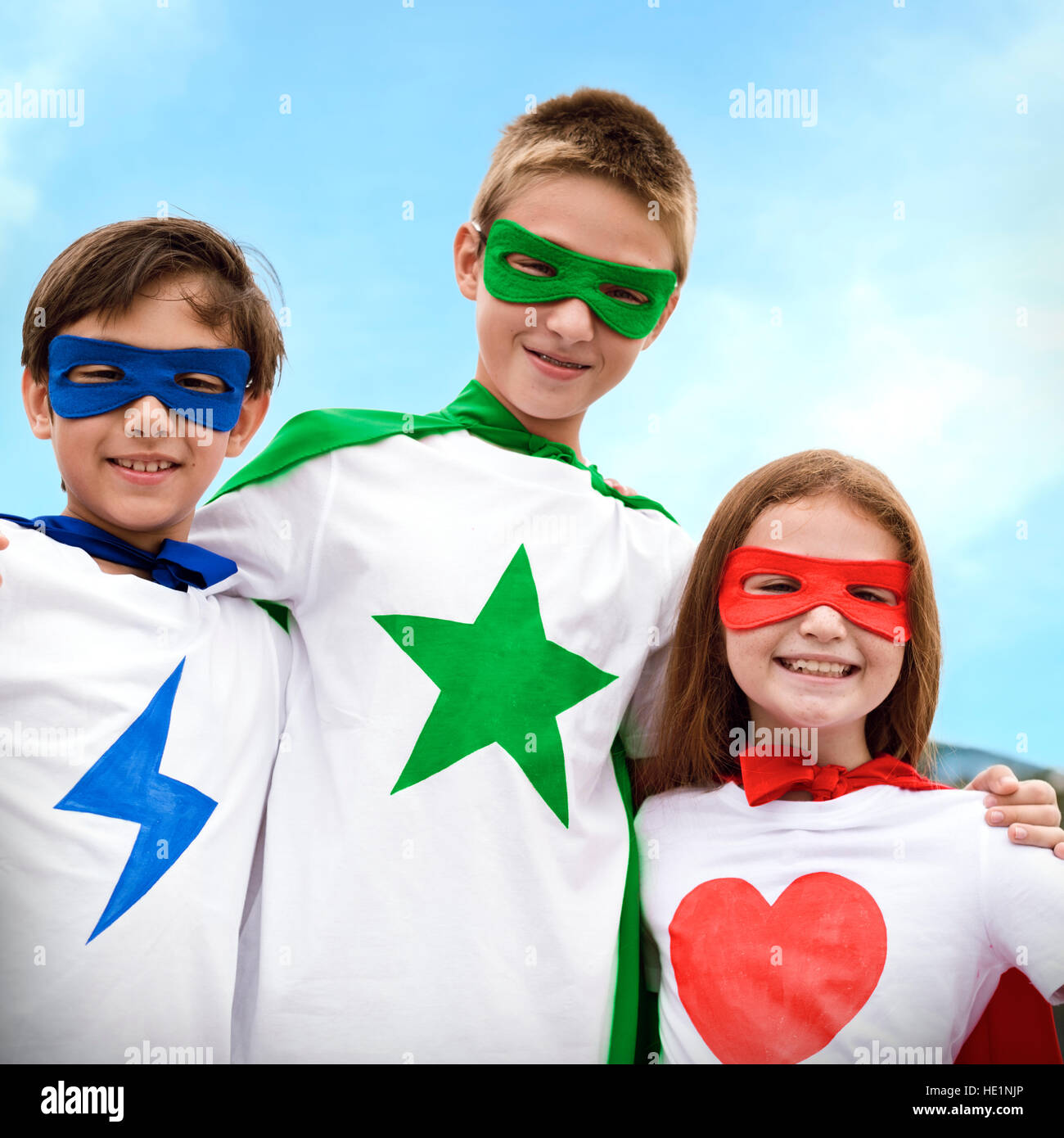 Superhero Boy Girl Brave Imagination Concept Stock Photo - Alamy
