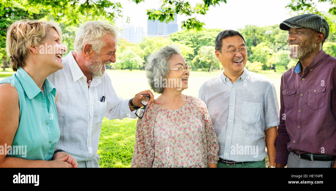 Group of Senior Retirement Friends Happiness Concept Stock Photo - Alamy