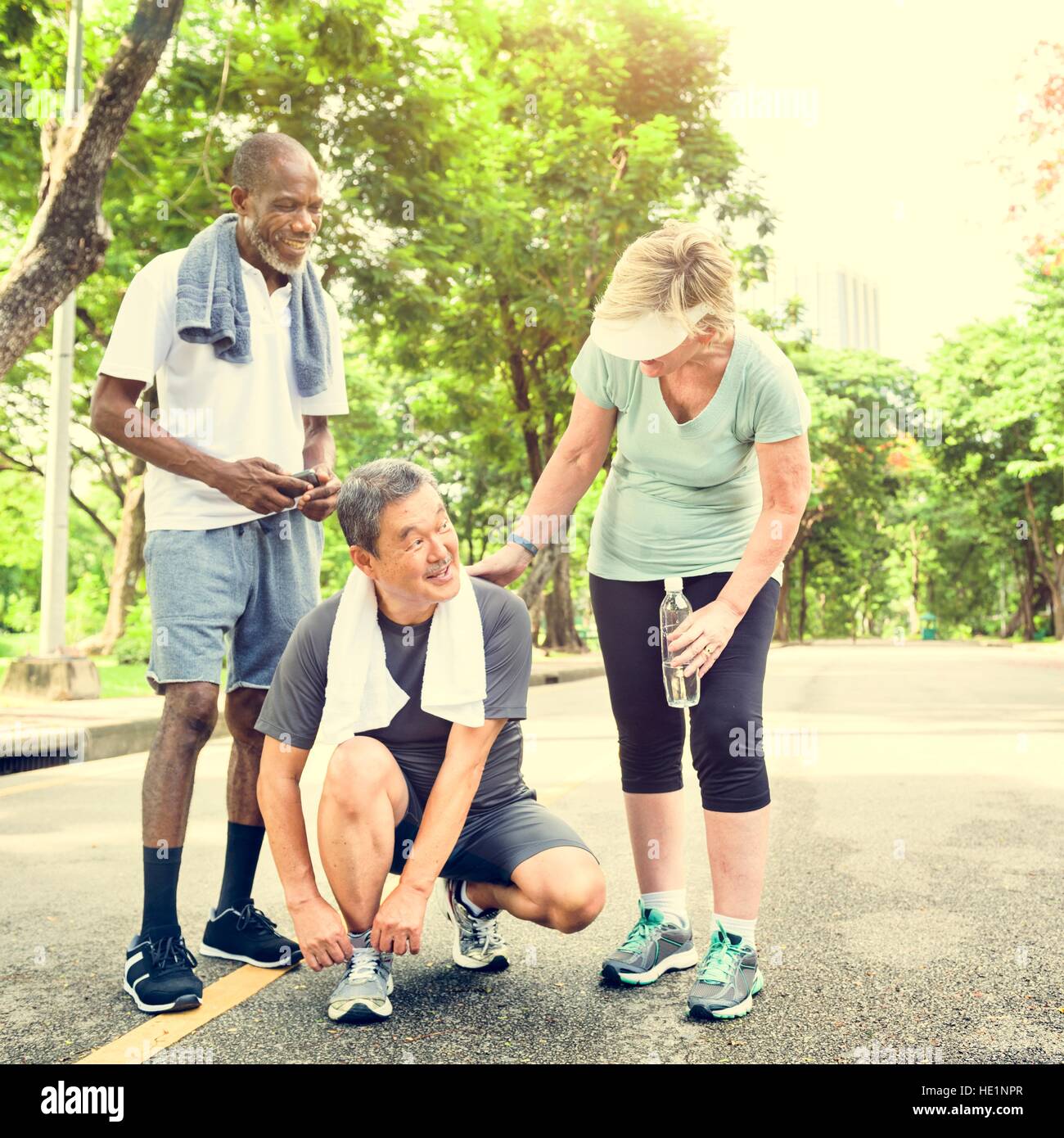 Elderly men jogging hi-res stock photography and images - Alamy
