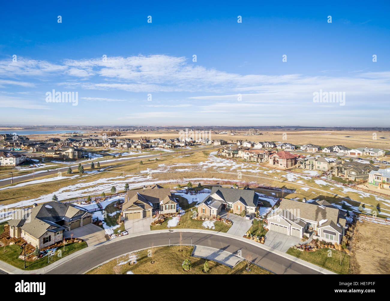 Aerial development along road hi-res stock photography and images - Alamy