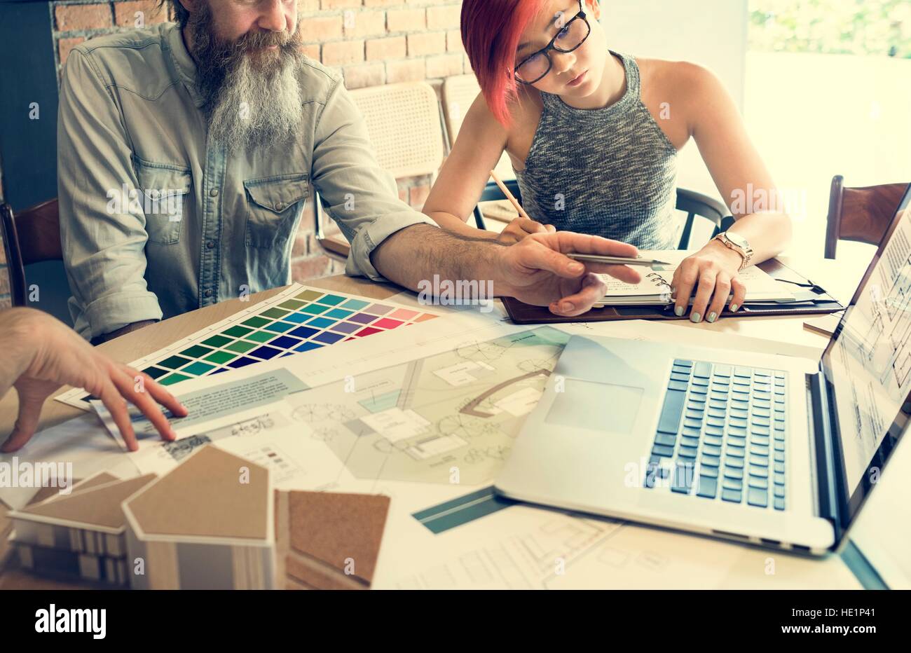 Design Studio Architect Creative Occupation Meeting Blueprint Concept ...