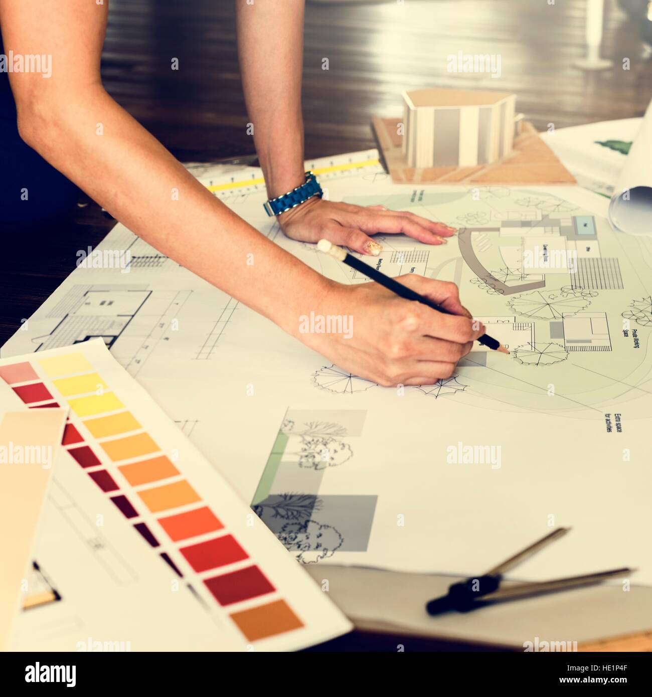 Design Studio Architect Creative Occupation Blueprint Concept Stock ...