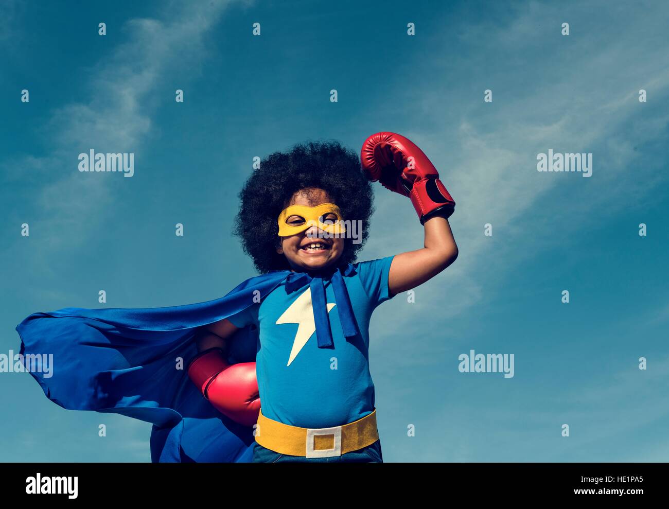 Little Boy Super Hero Concept Stock Photo - Alamy