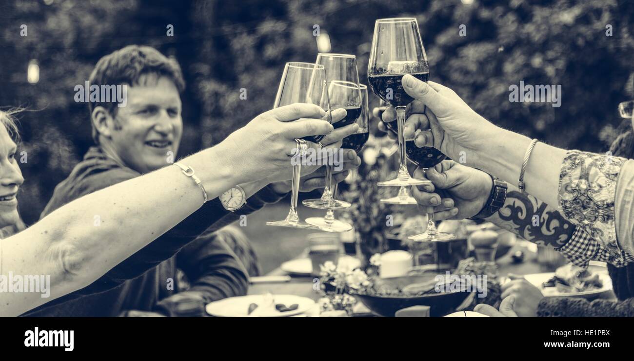 Group Of People Cheers Concept Stock Photo - Alamy
