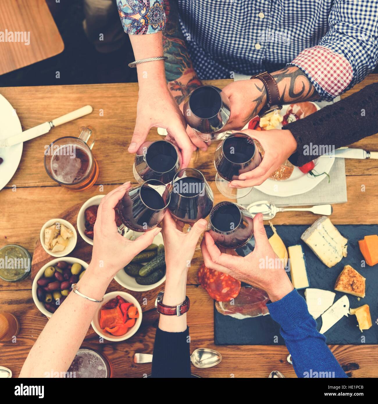 Group Of People Cheers Concept Stock Photo - Alamy