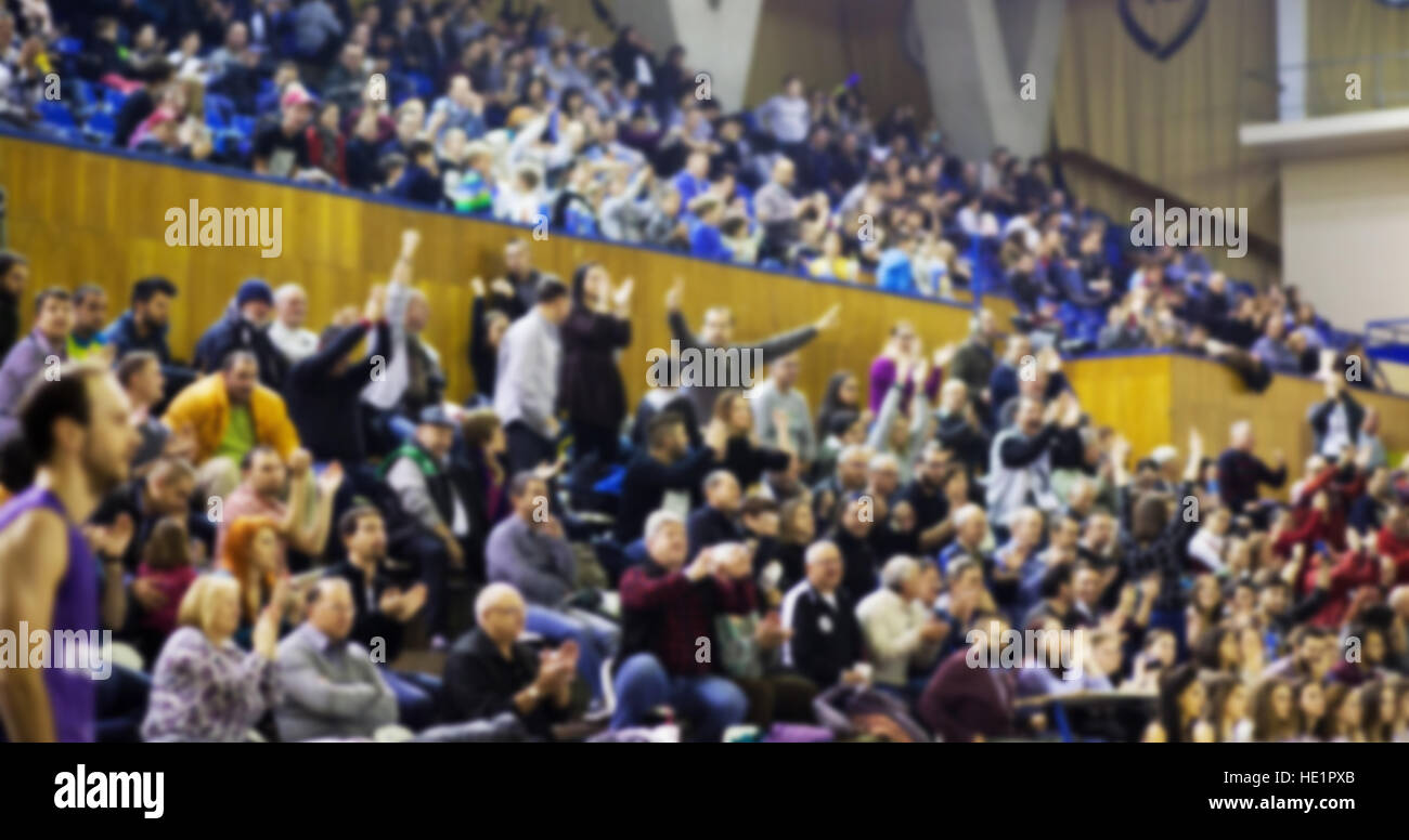 Blurred background of crowd of people in a basketball court Stock Photo ...