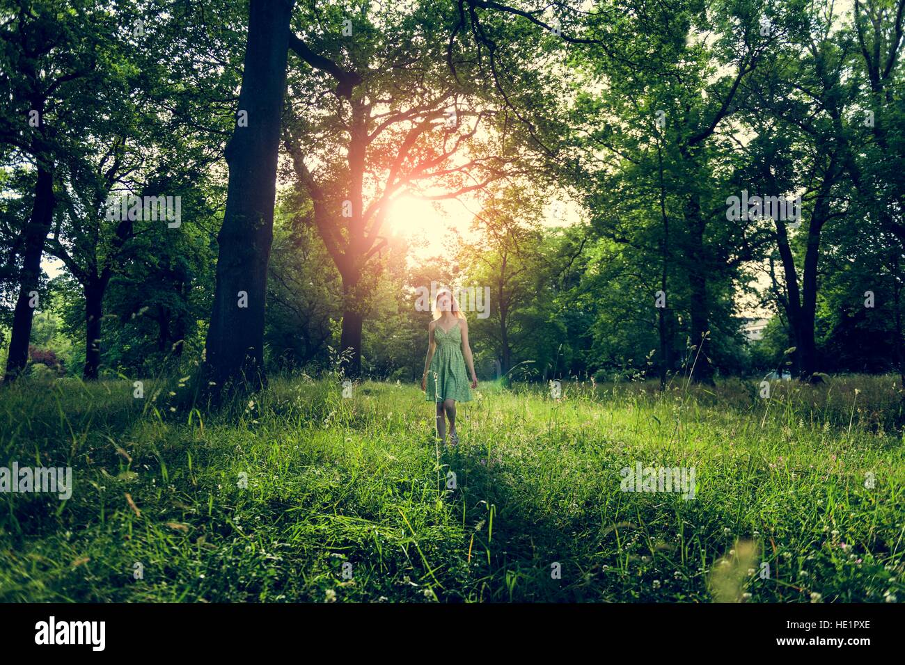Woman Portrait Relax Nature Outdoor Pretty Concept Stock Photo - Alamy