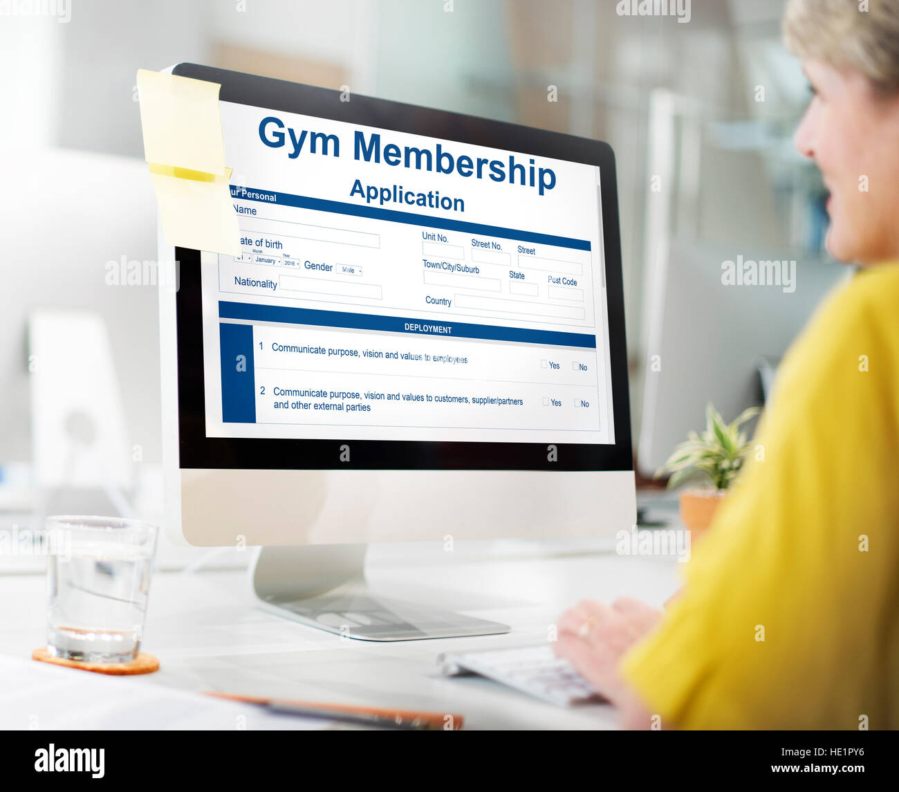 Gym Membership Application Form Request Concept Stock Photo - Alamy