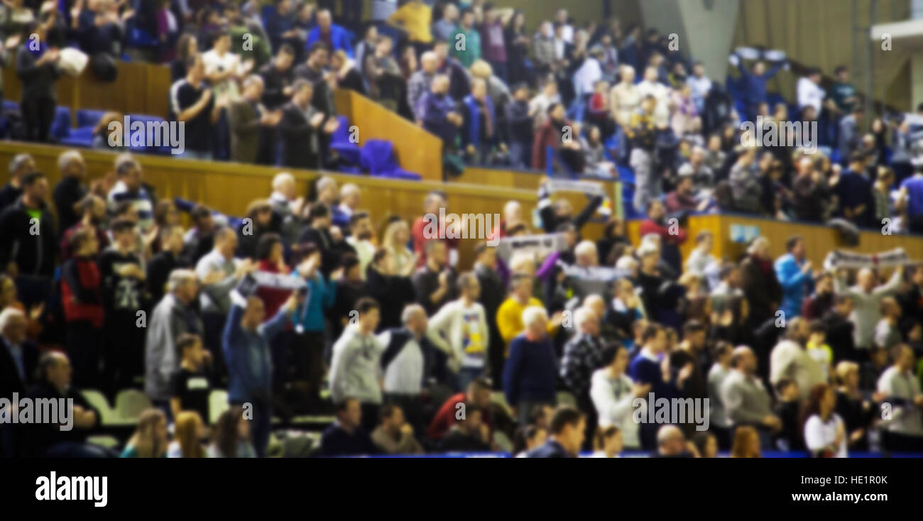 Blurred background of crowd of people in a basketball court Stock Photo ...