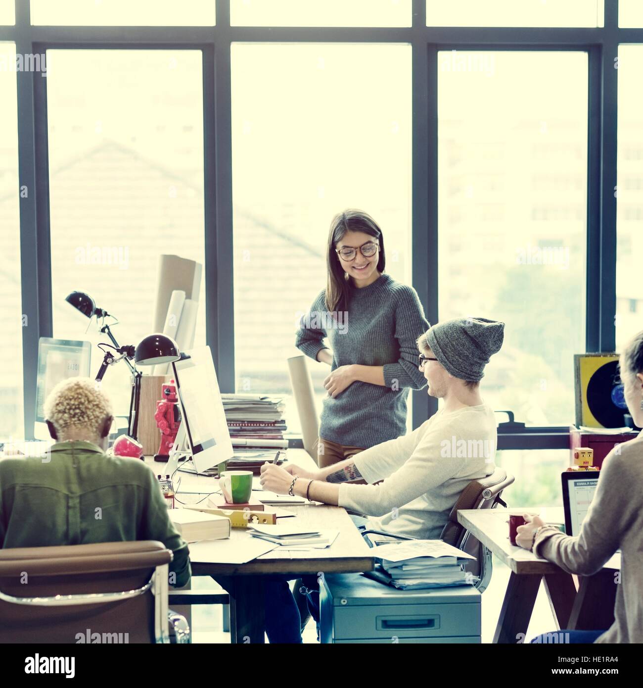 Teamwork Discussion Meeting Brainstorming Start up Concept Stock Photo ...