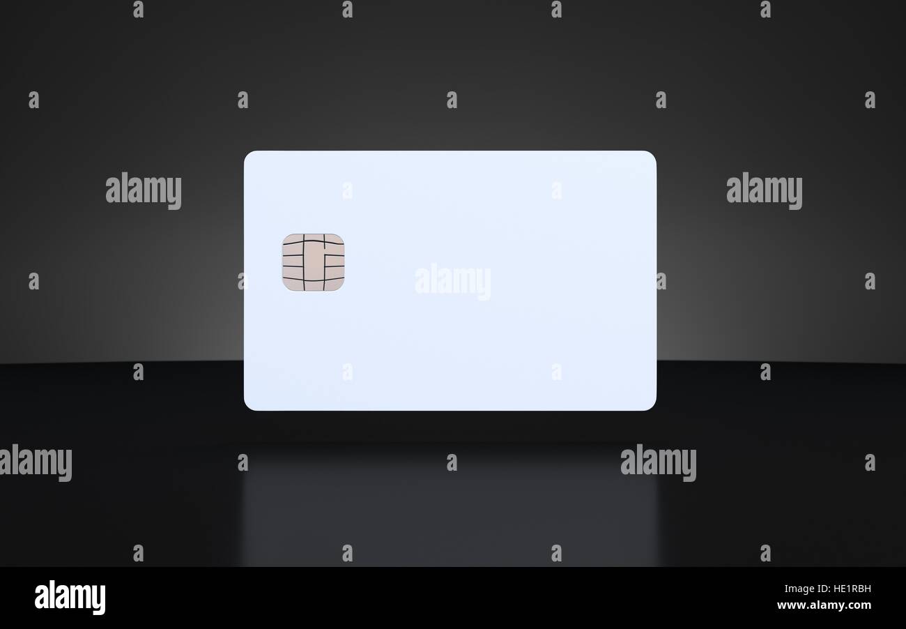White plastic credit card, Mockup, 3D rendering Stock Photo - Alamy