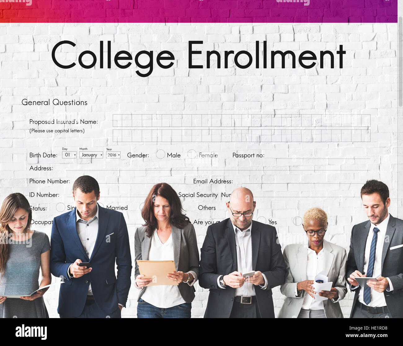 College Education Learning Document Form Concept Stock Photo - Alamy