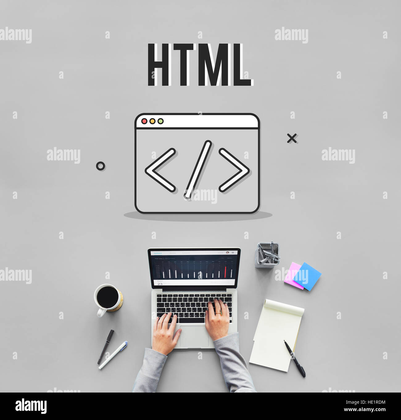 Web Development Symbol Icon Concept Stock Photo - Alamy