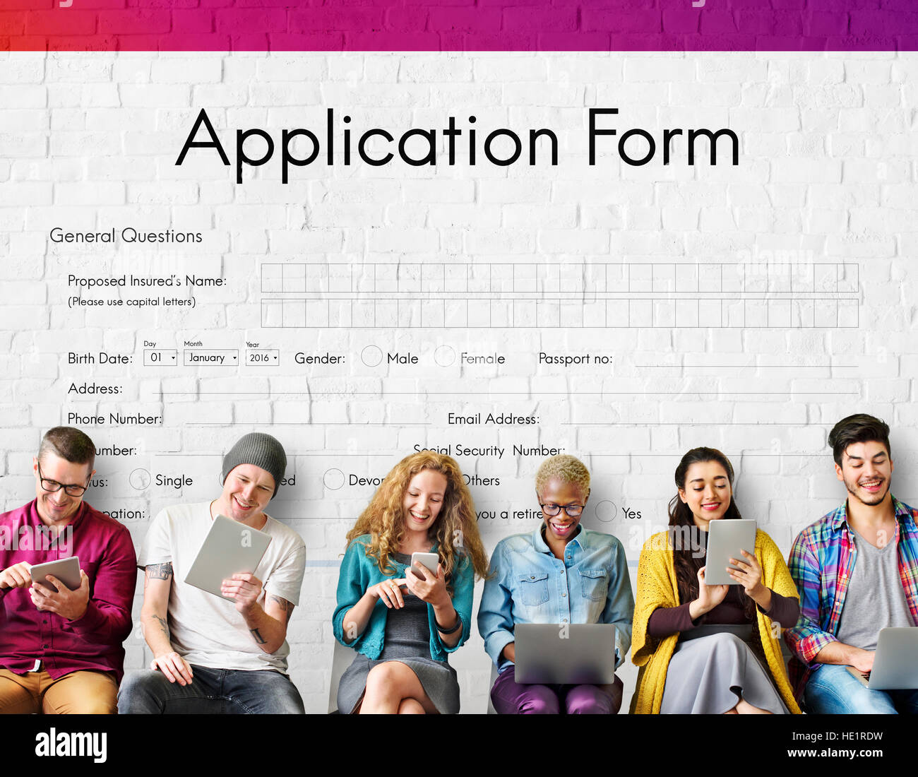 Application Form Document Filling Concept Stock Photo - Alamy