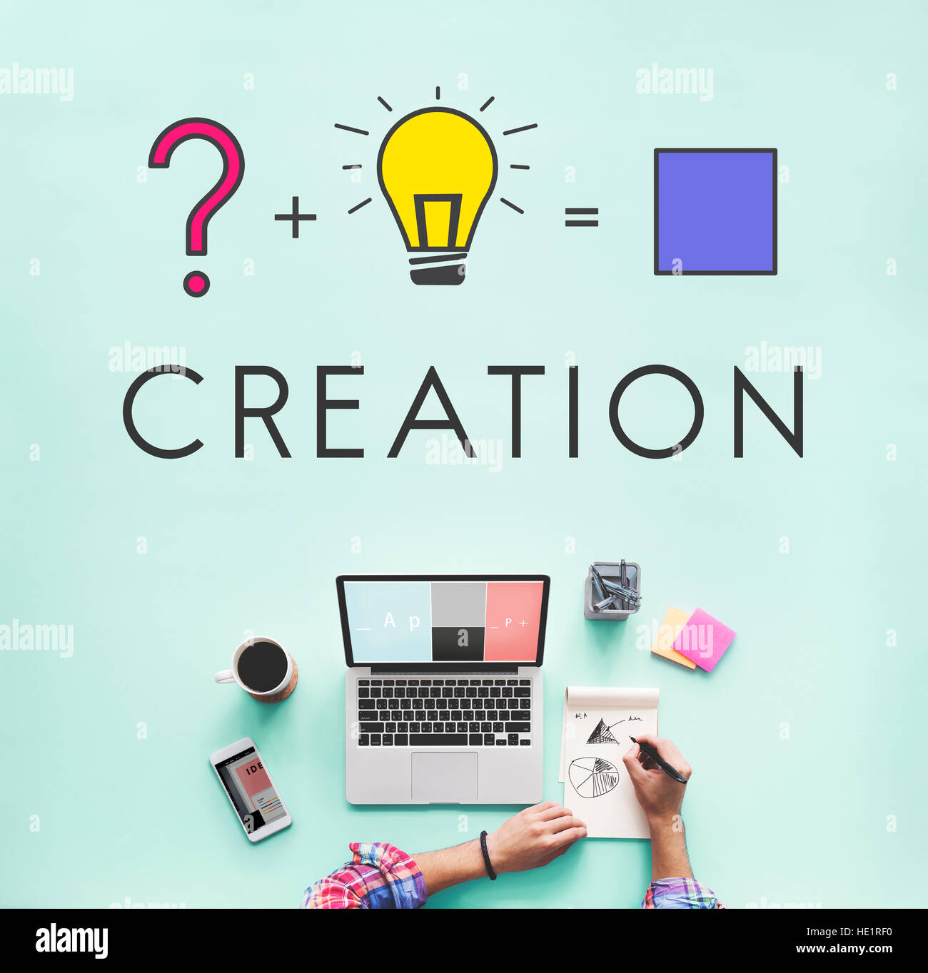 Creative Curiosity Ideas Equation Concept Stock Photo - Alamy