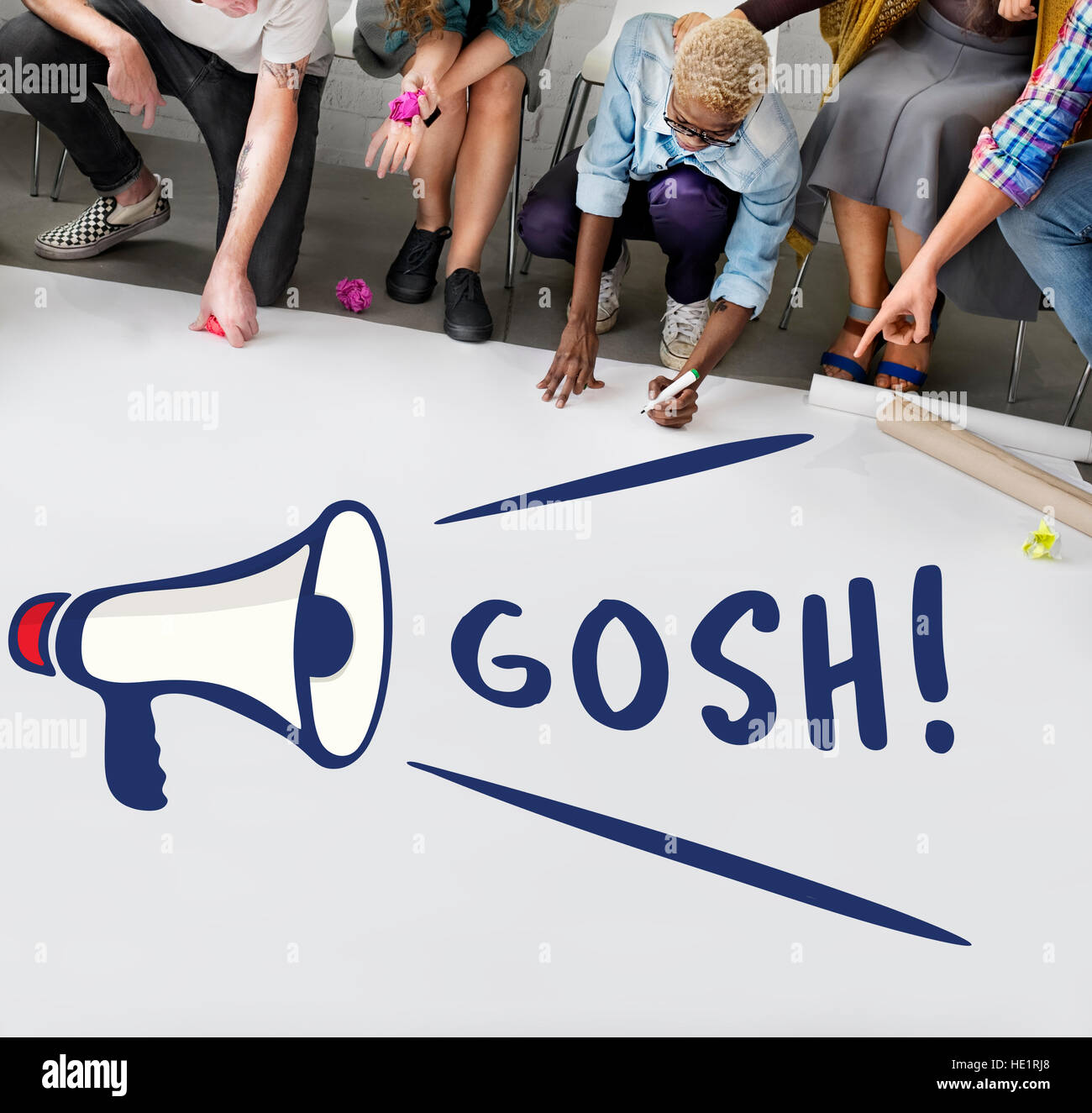 Wow Oops Cool Nice Omg Gosh Amazed Surprise Concept Stock Photo - Alamy