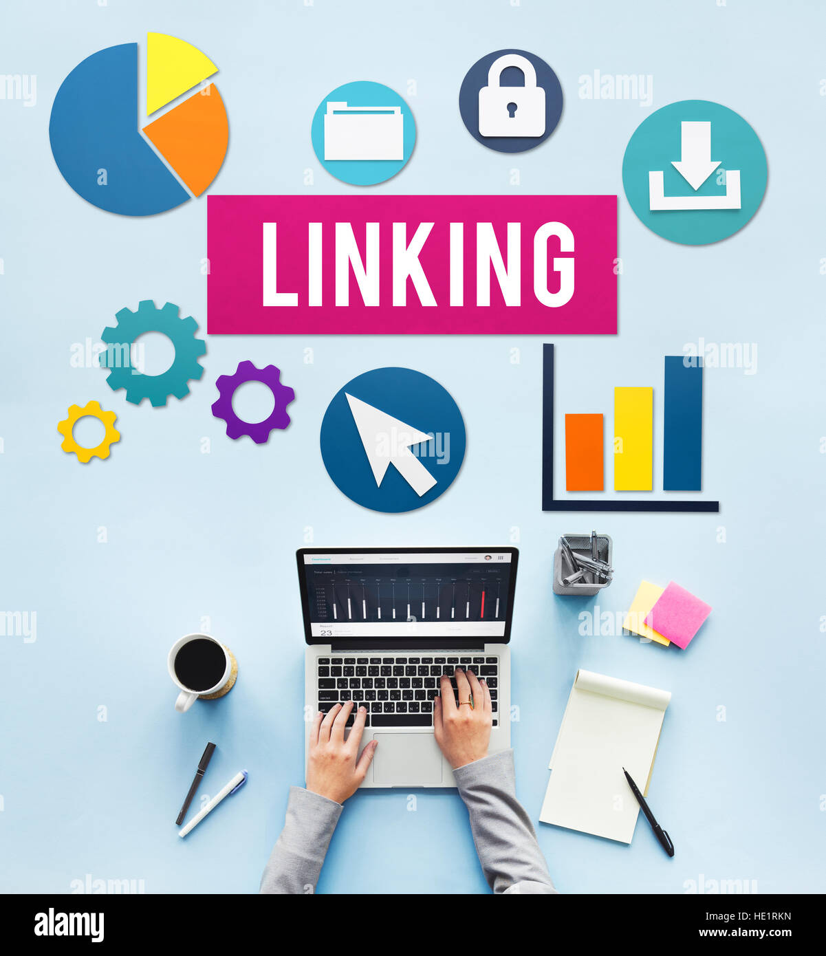 Linking Connection Share Hyperlink Concept Stock Photo - Alamy