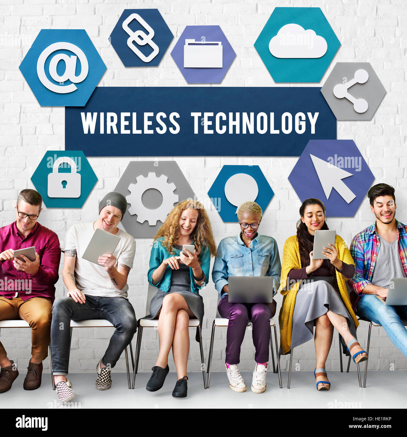Wireless Technology Connecting Networking Concept Stock Photo - Alamy
