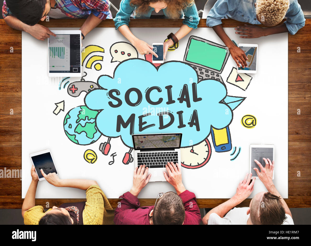 Global Communication Social Media Icon Concept Stock Photo - Alamy