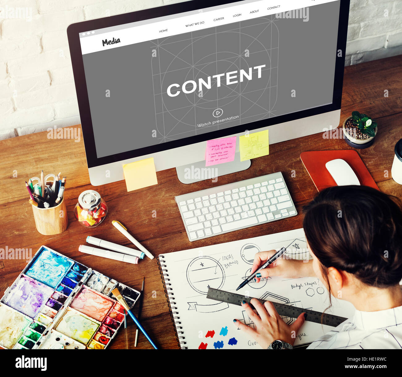 Web Design Media Page Concept Stock Photo - Alamy