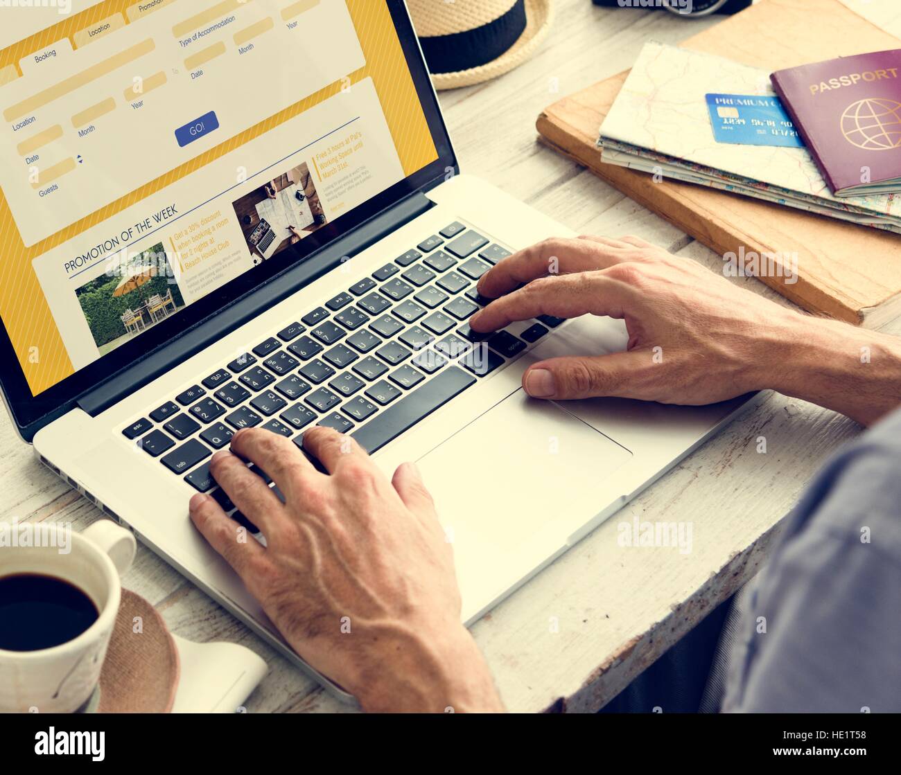 Person Booking Flight Online Concept Stock Photo - Alamy