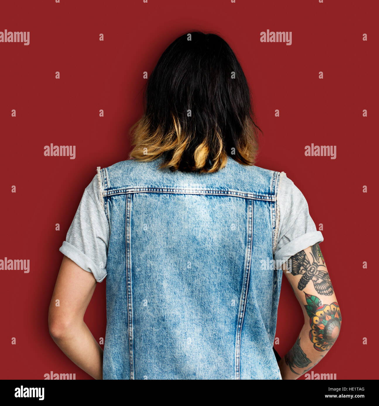 Young Man Standing Back Side Concept Stock Photo - Alamy