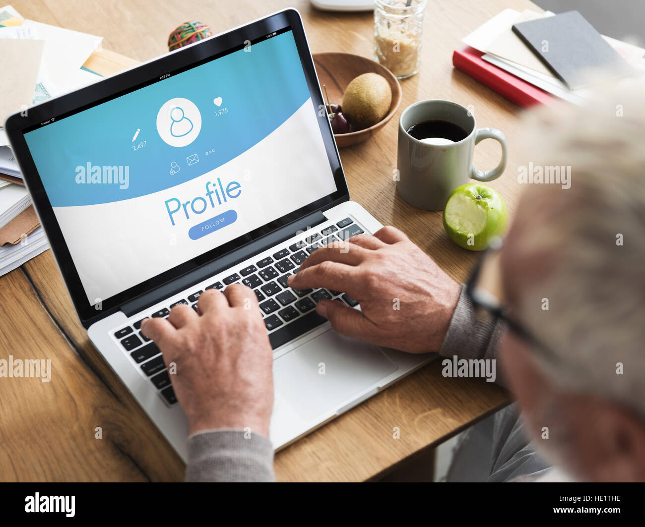 Profile User Account Registration Concept Stock Photo - Alamy