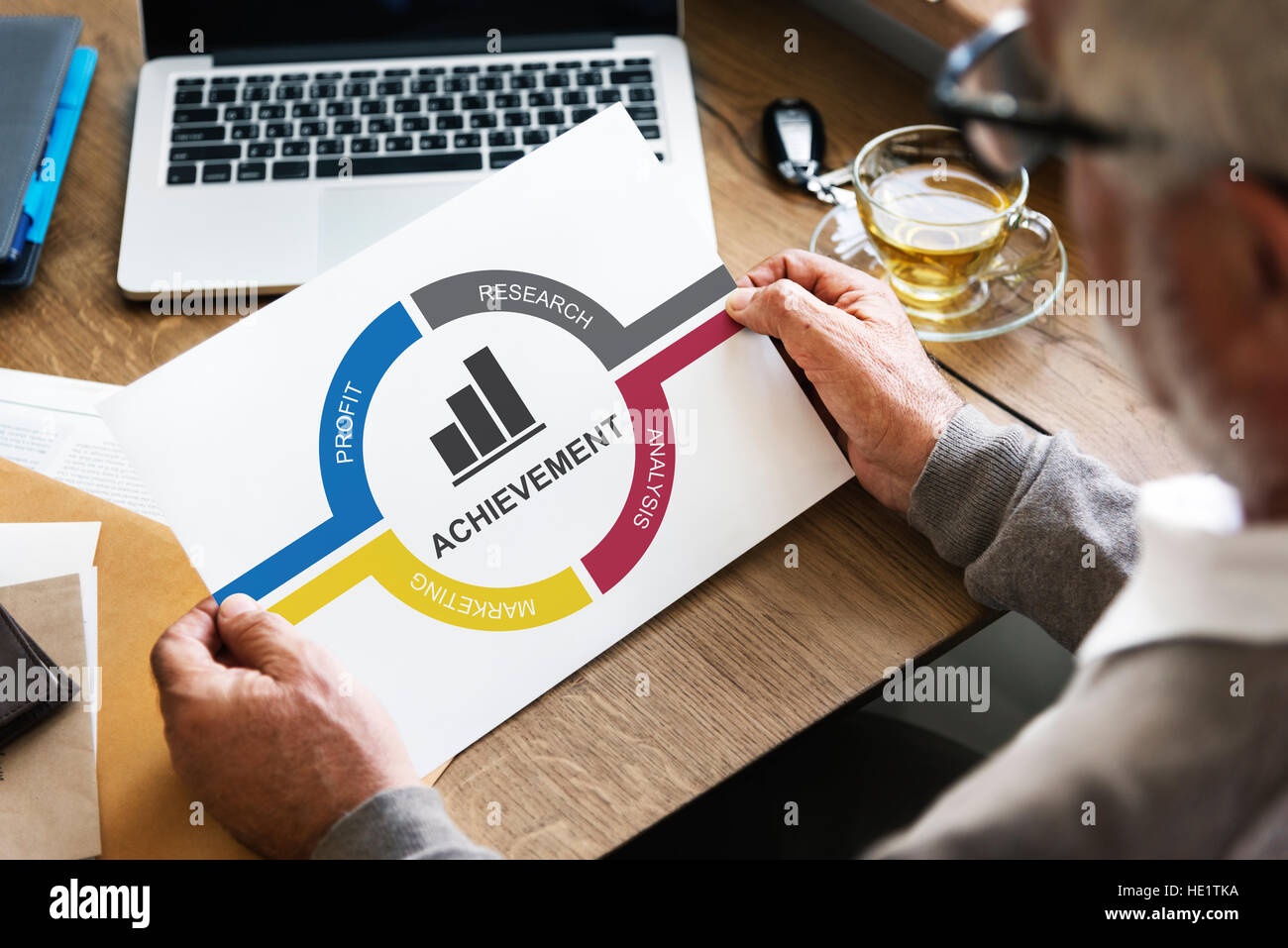 Target Achievement Mission Bar Chart Concept Stock Photo - Alamy