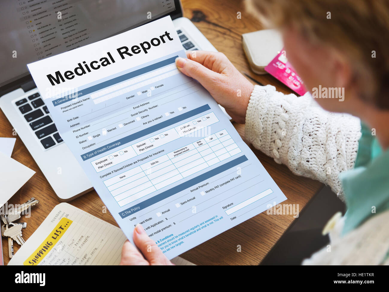 Medical Record Report Healthcare Document Concept Stock Photo - Alamy