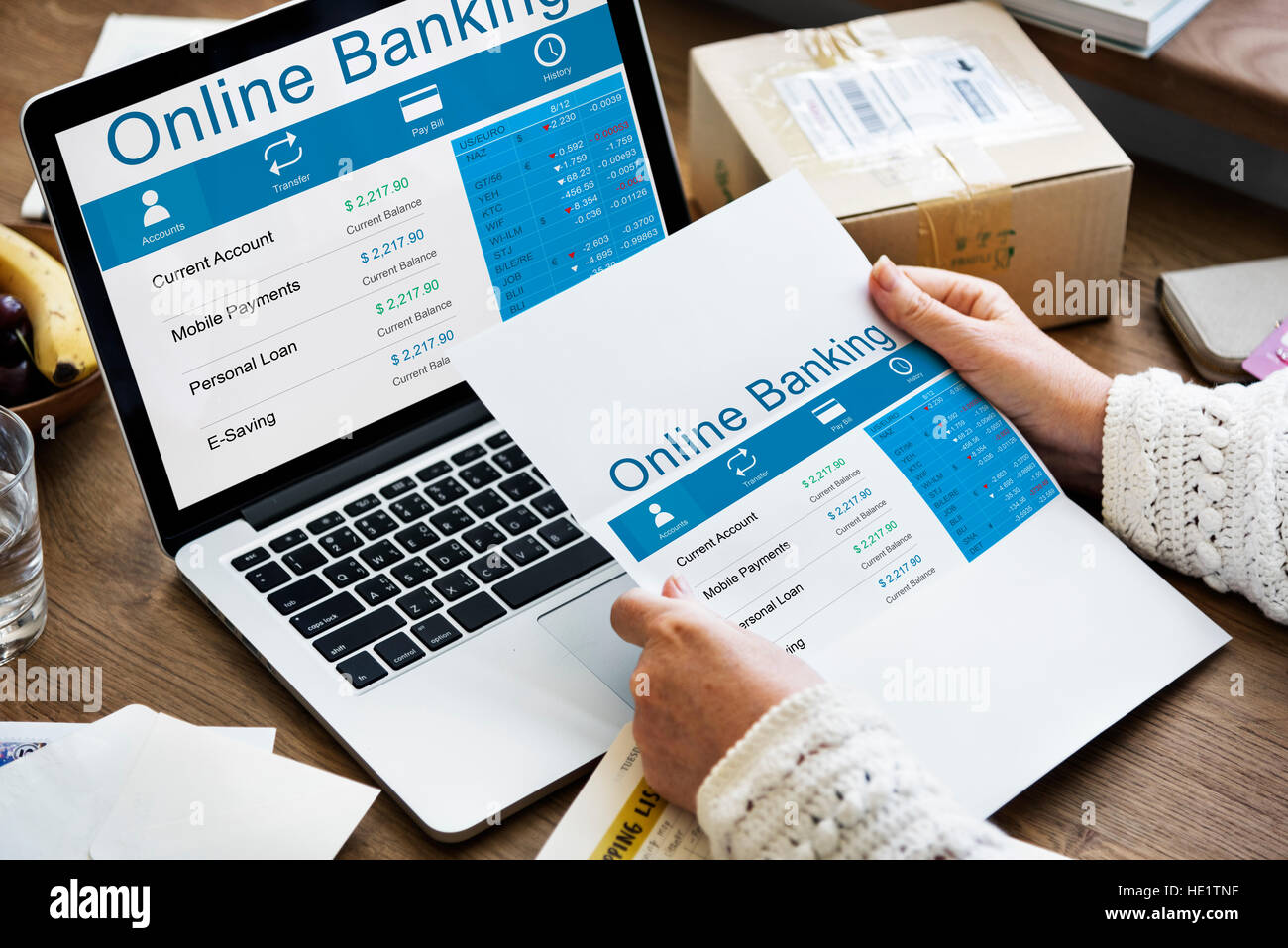 Online Banking Account Transaction Concept Stock Photo - Alamy