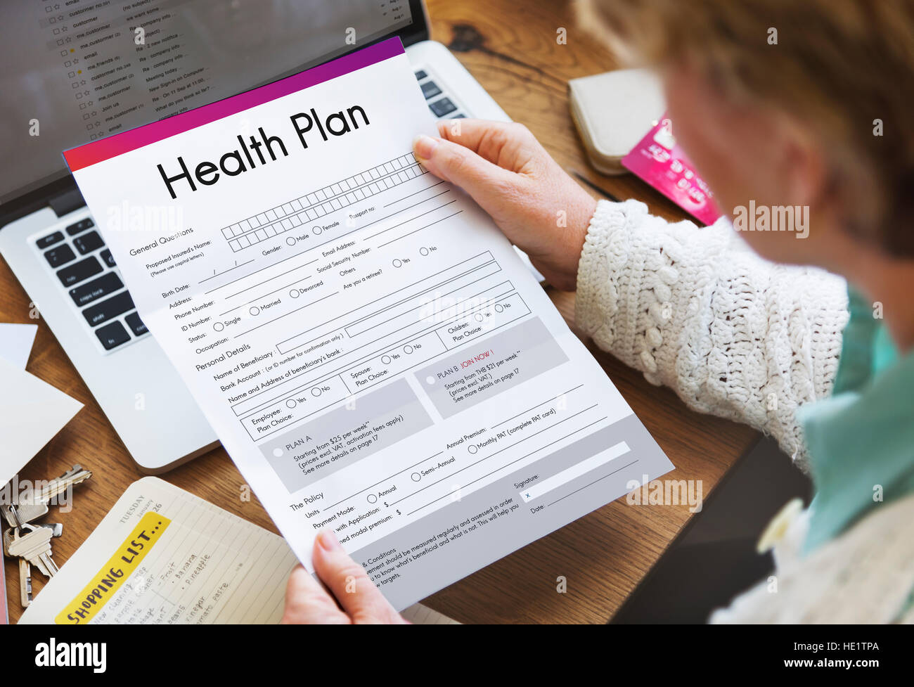 Health Plan Treatment Medical Document Form Concept Stock Photo - Alamy