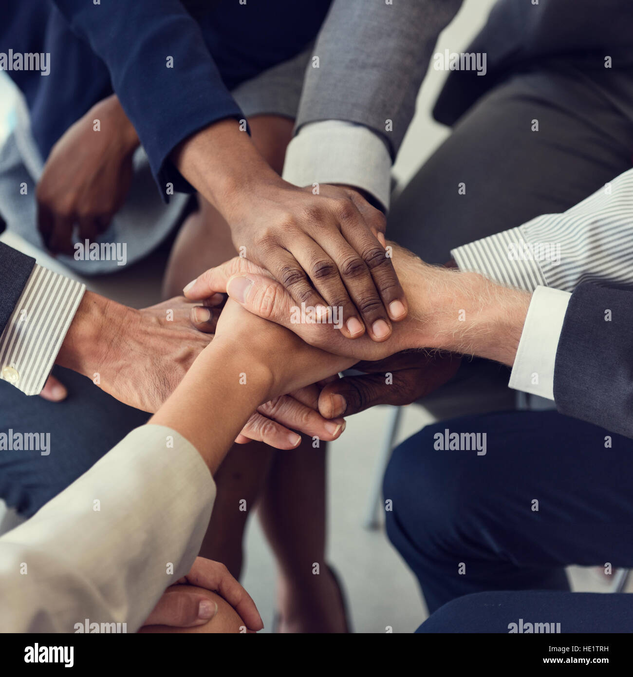 Business Team Stack Hands Support Concept Stock Photo - Alamy