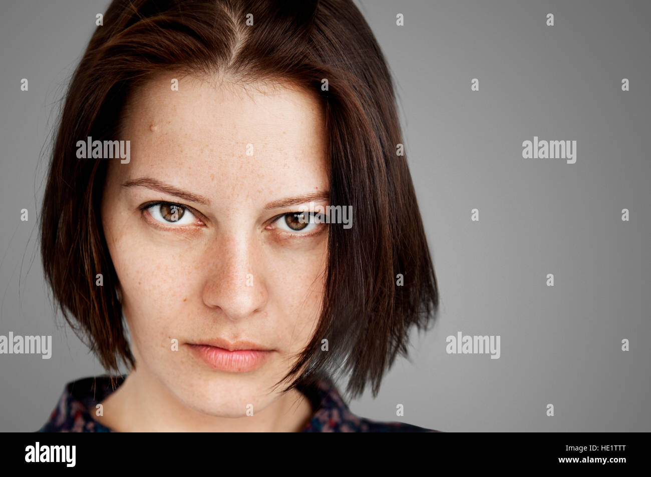 Woman Face Upset Unhappy Expression Concept Stock Photo - Alamy