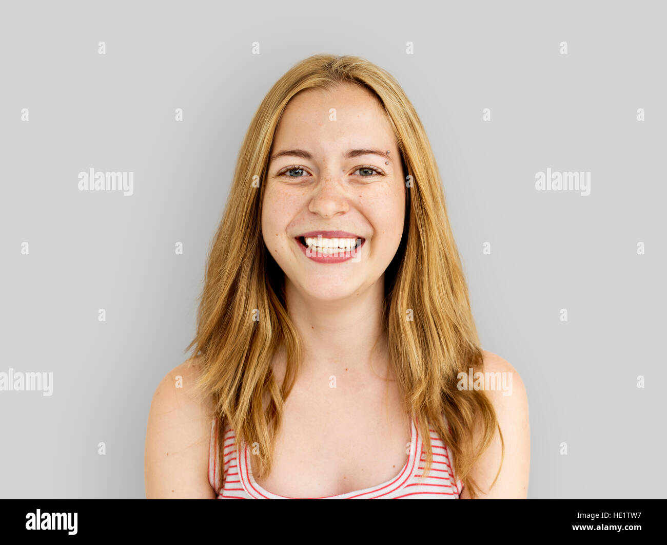 Young Woman Positive Expression Concept Stock Photo - Alamy