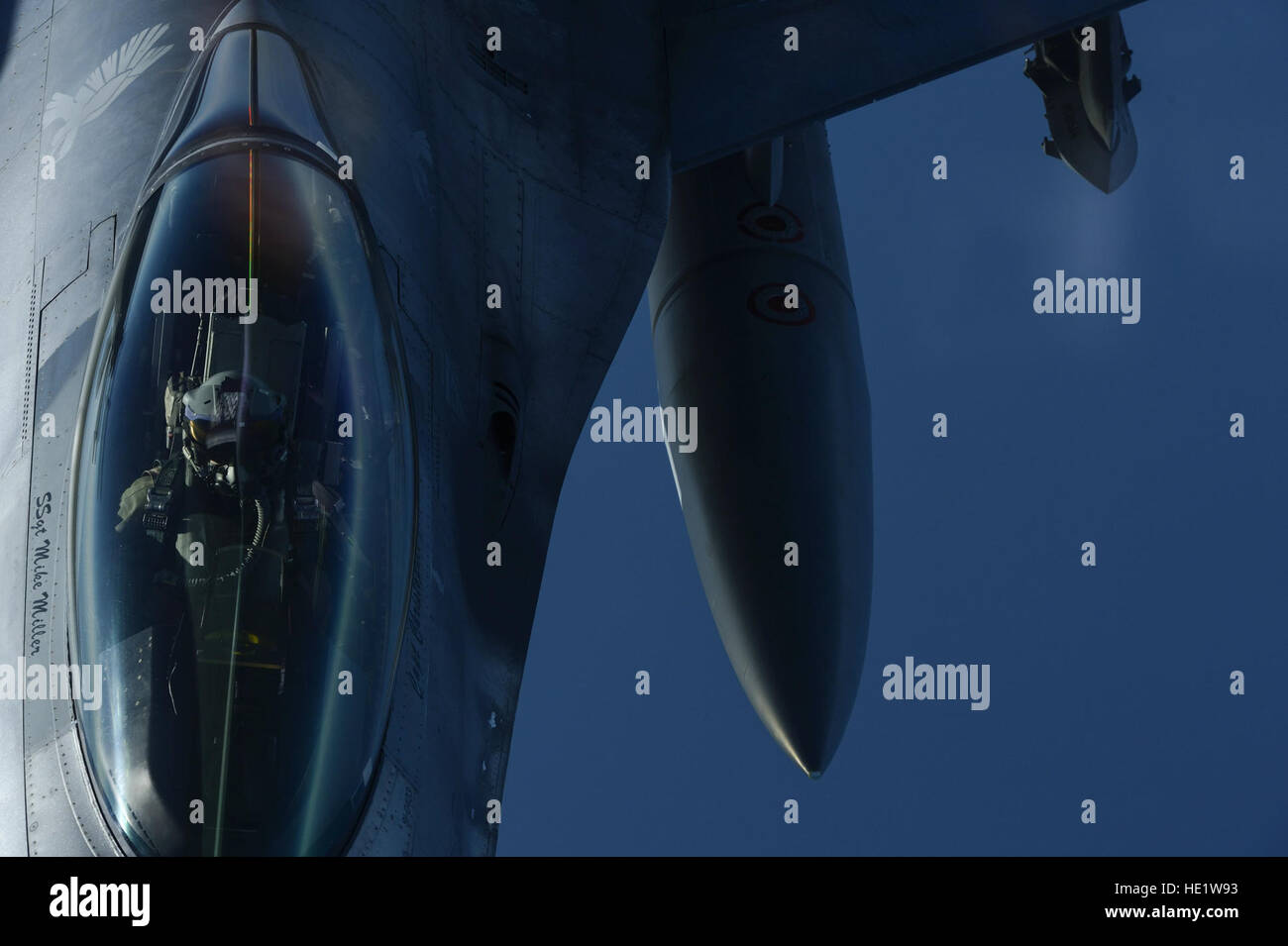 A KC-135 Stratotanker, assigned to the 63rd Air Refueling Squadron at ...