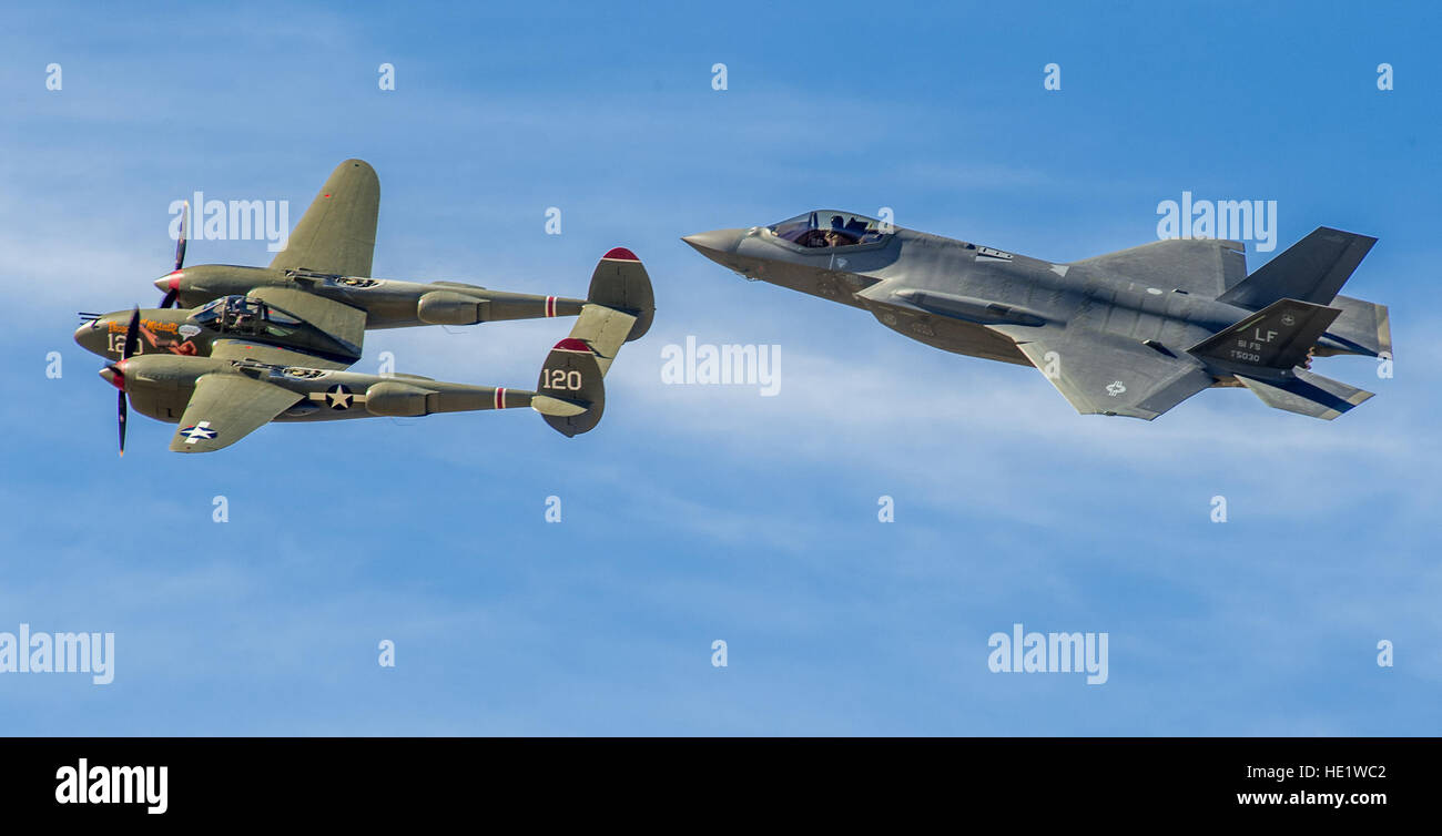 The Lockheed F-35 "Lightning II" flies in formation with its namesake ...