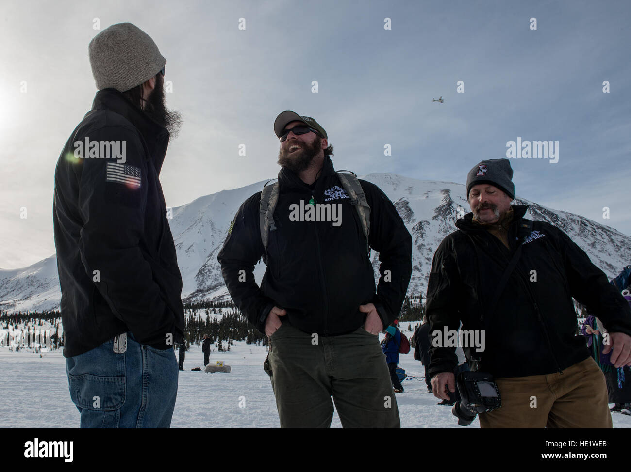 Hunter L., Matt Berth and Jeff Turkel arrive at Rainy Pass, Alaska to ...
