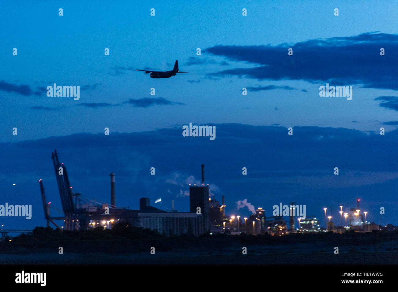 A C-130 Hercules flies an aerial spray mission at an altitude of 350 ...