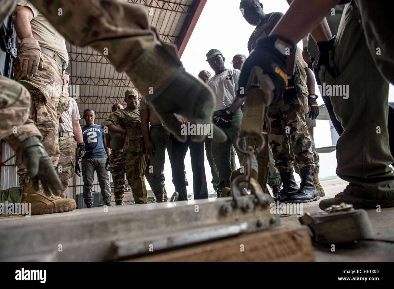 Airmen from the 818th Mobility Support Advisory Squadron show students ...