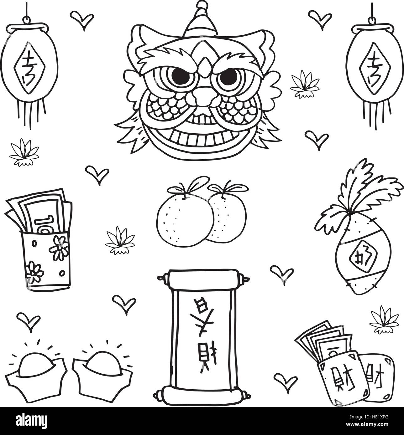 Doodle of Chinese New Year illustration Stock Vector Image & Art - Alamy
